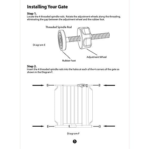 8MM Baby Gate Threaded Spindle Rod, Replacement Hardware Parts Set ...